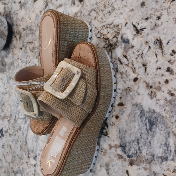 Sam Edelman | Shoes | Sam Edelman Livi Woven Tan Squared Open Toe ...